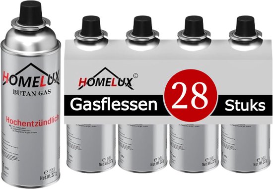 Homelux - Gasfles butaan gasbus met inhoud van 227 gram - Gasbussen - Kookstel -... | bol