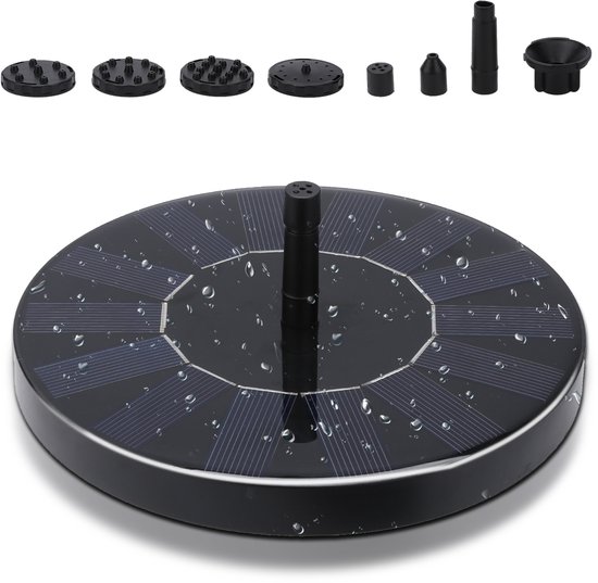 Solar Fontein op Zonne-energie Solar Fonteintje Drijvende - 6 ...