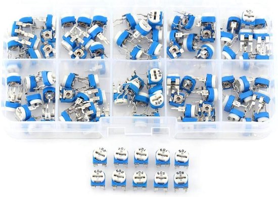 Variabele Weerstand Assortiment - 100 Stuks Weerstand 10 Waarde 500 Ohm ...