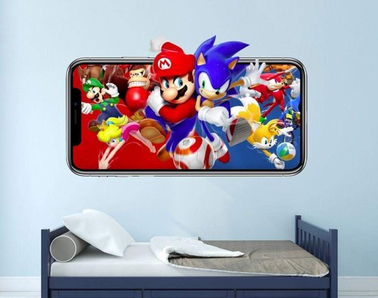 Muursticker Sonic Group's wall decal video 3d sticker decoration mural ...