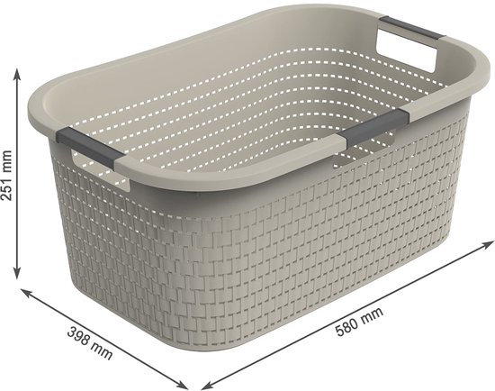 Rotho Country Wasmand 40l, Kunststof (PP) BPA-vrij, cappuccino, 40l (58 ...