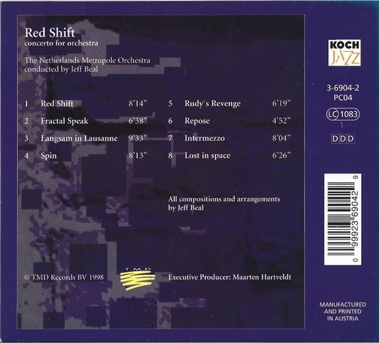 Jeff Beal, Netherlands Metropole Orchestra* – Red Shift (Concerto For ...