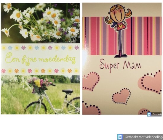 6 Luxe Moederdag Wenskaarten - Moeder Mama Wens Kaart - 2 Motieven ...