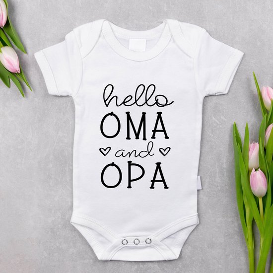 Hello Oma and Opa baby rompertje - Cadeau voor opa en opa - Zwangerschapsaankondiging... | bol