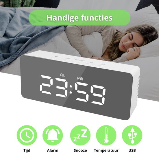 Zookie Wekker - Digitale Wekker Slaapkamer - Wekker Digitaal - Digitale ...