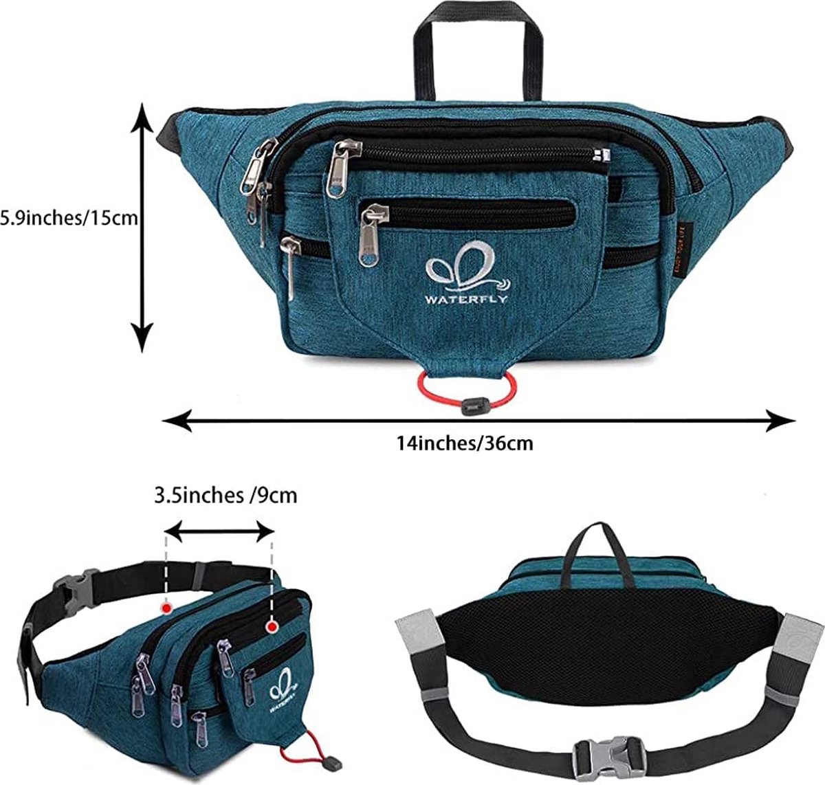 Waterfly heuptas voor dames en heren, sportheuptas, waterdichte heuptas ...