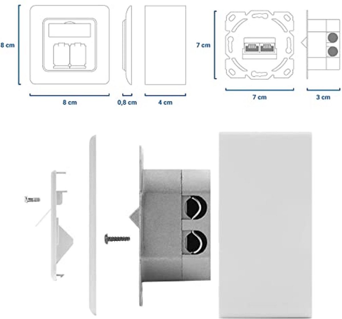 Universele Netwerkdoos / junction box, surface-mounted box, universal ...