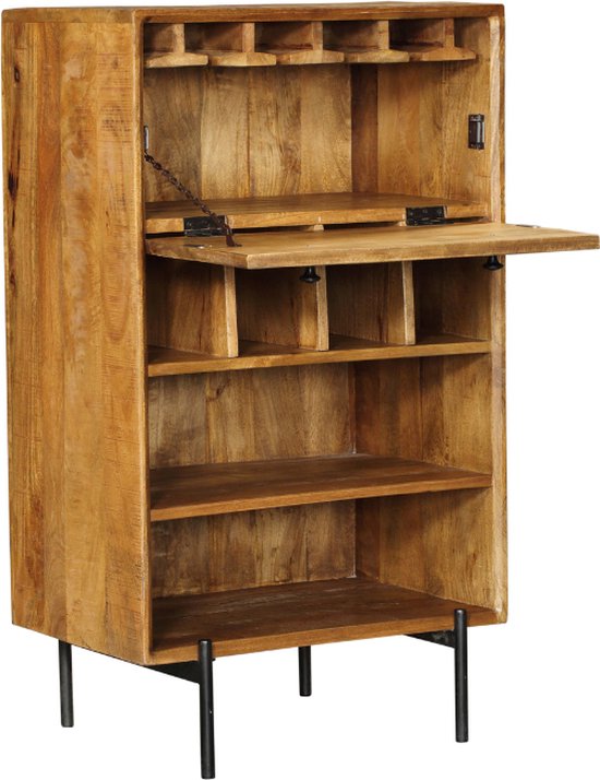 Wijnrek Delhi - wijnkast - barkast - drankkast - wijnrek hout 105 cm | bol