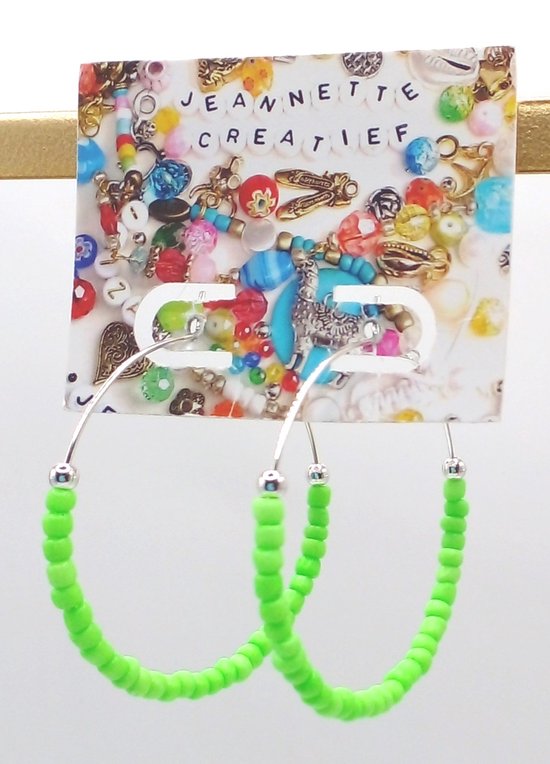 Jeannette-Creatief® - Neon - Neon Groen - Neon Groene Oorringen ...