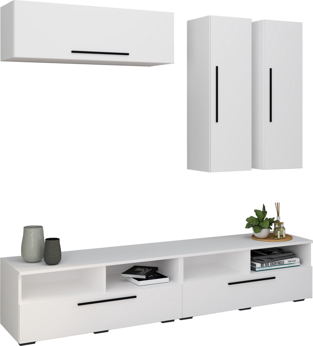 VCM TV lowboard meuble TV élément mural salon élément mural Arila XL TV ...