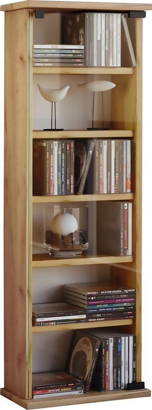 VCM Bois CD DVD Stand Étagère Armoire De Rangement Étage Vetro Verres En Verre En Bois... | bol.com