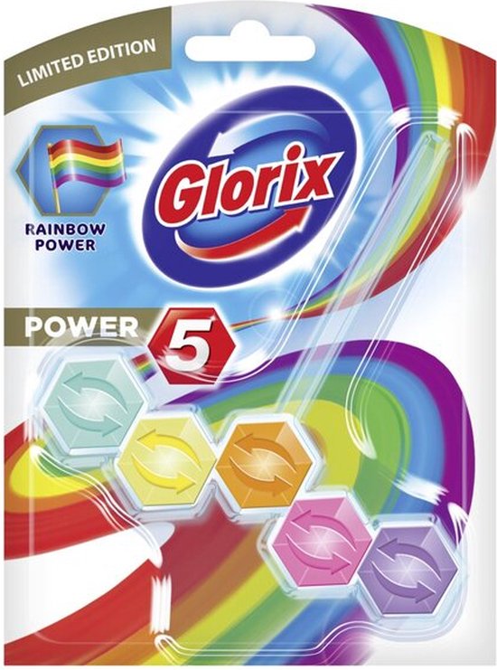 GLORIX Rainbow power toiletblok - Multicolor - 1 pak | bol