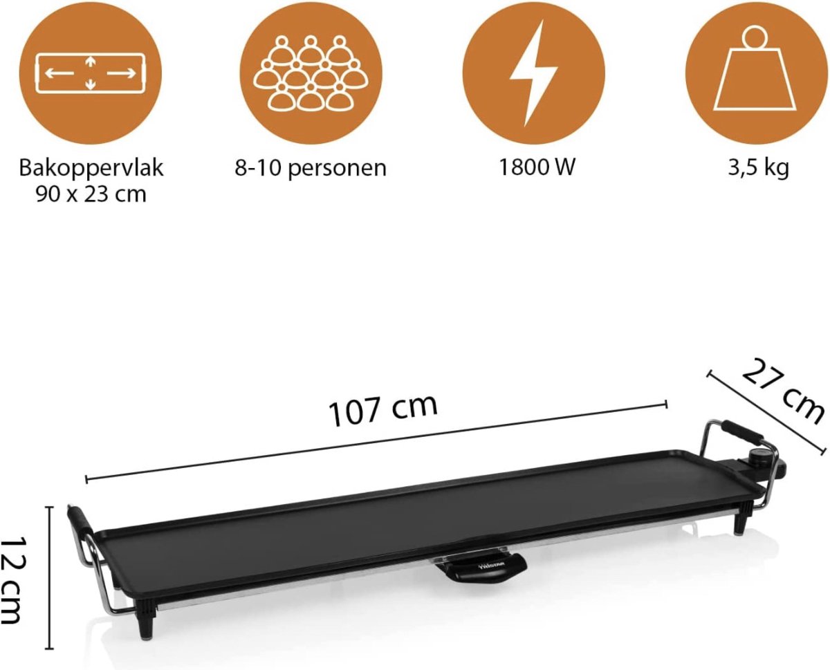 Tristar BP-2984 XXL Bakplaat 90x23cm | bol