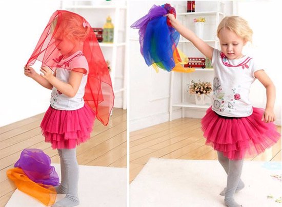 Danszijde regenboog set 6 stuks montessori speelzijde zintuiglijk ...