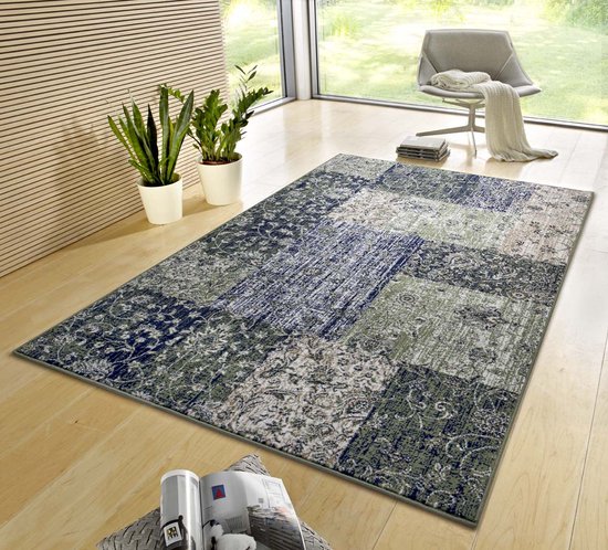Patchwork vloerkleed Kirie - groen 120x170 cm | bol