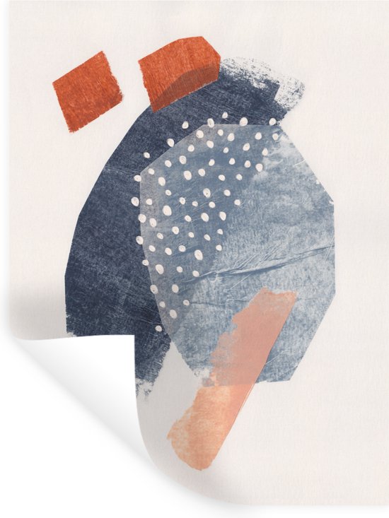 Muurstickers - Sticker Folie - Abstract - Vormen - Blauw - Stippen ...