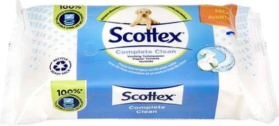 Scottex Complete Clean Vochtig Toiletpapier 56 Doekjes | bol