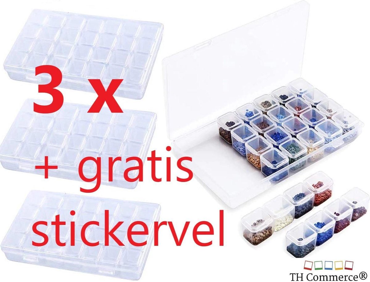 Diamond Painting Opbergdoos 28 Vaks - Hobby Organizer - 3 stuks | bol.com