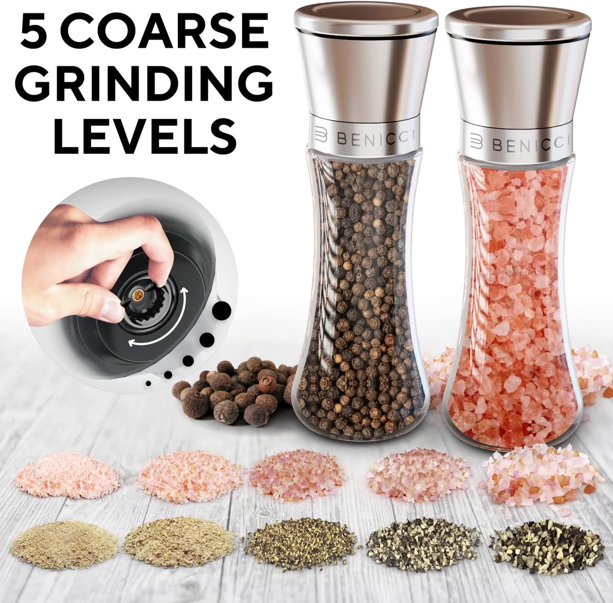 Noble gourmet - zout en pepermolen set - zout en peper set - zout en ...