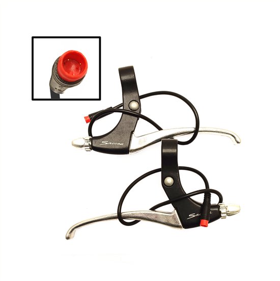 Saccon E-bike remhendel set - magnetische onderbreking - zwart/zilver | bol