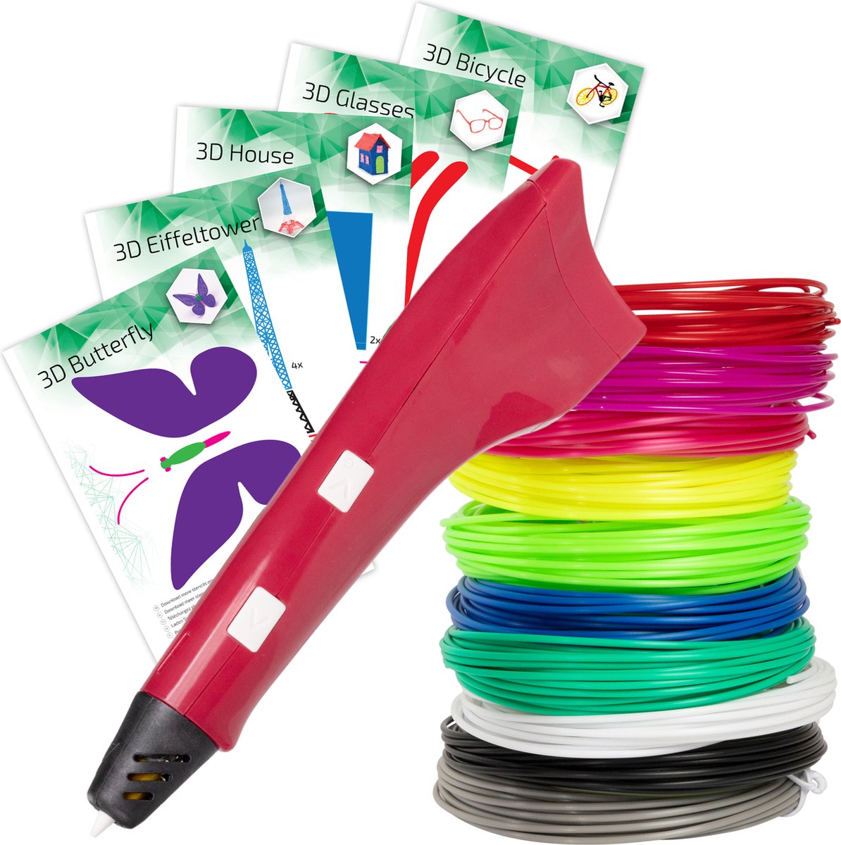 3D&Print 3D Pen Starterspakket Kinderen - 3D Pennen - XXL Set met 50 M ...