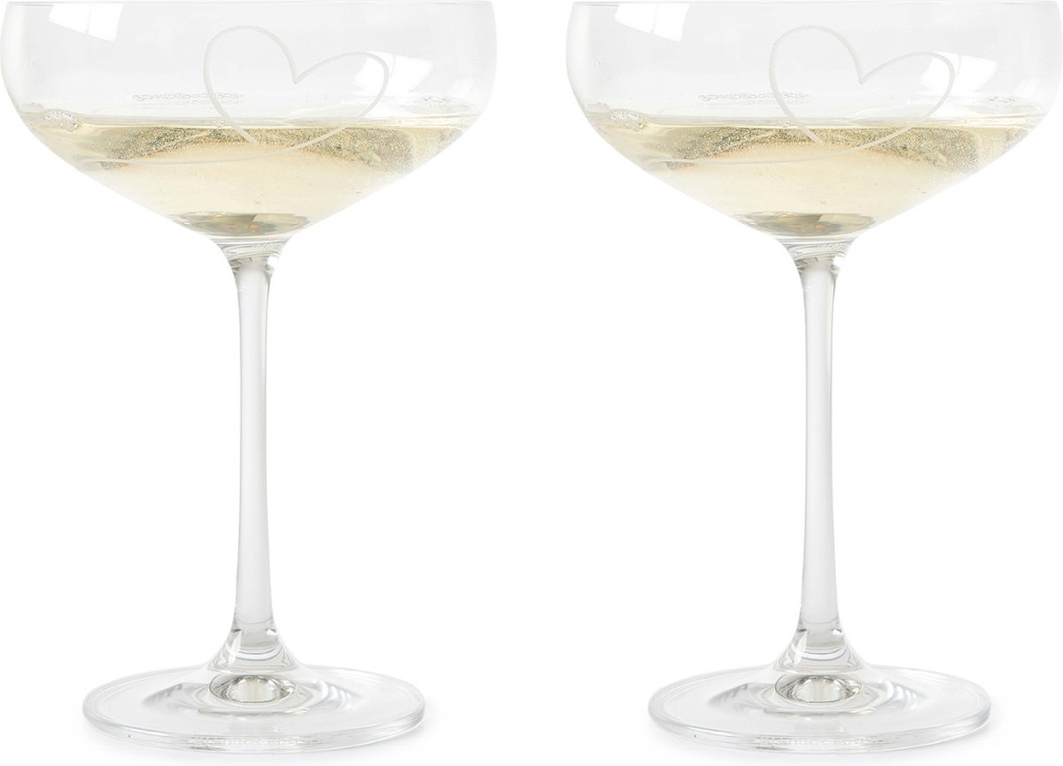 Riviera Maison Champagneglazen set With Love Coupe - 400 ML - Glas ...