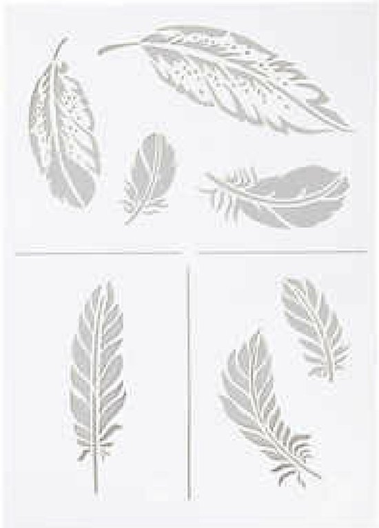 Sjabloon - Flexibel Tekensjabloon - Hobbysjabloon - Veren - A4 - 21x29 ...