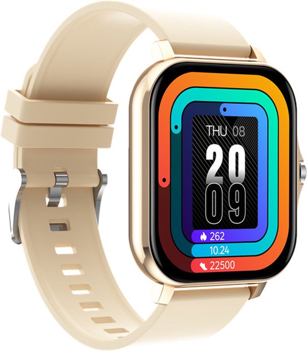 Smart Savior One - Smartwatch - Goud - HD Touchscreen - Stappenteller ...