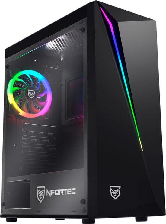 Micro ATX/ Mini ITX / ATX Midtower Behuizing Nfortec Lynx RGB LED | bol.com