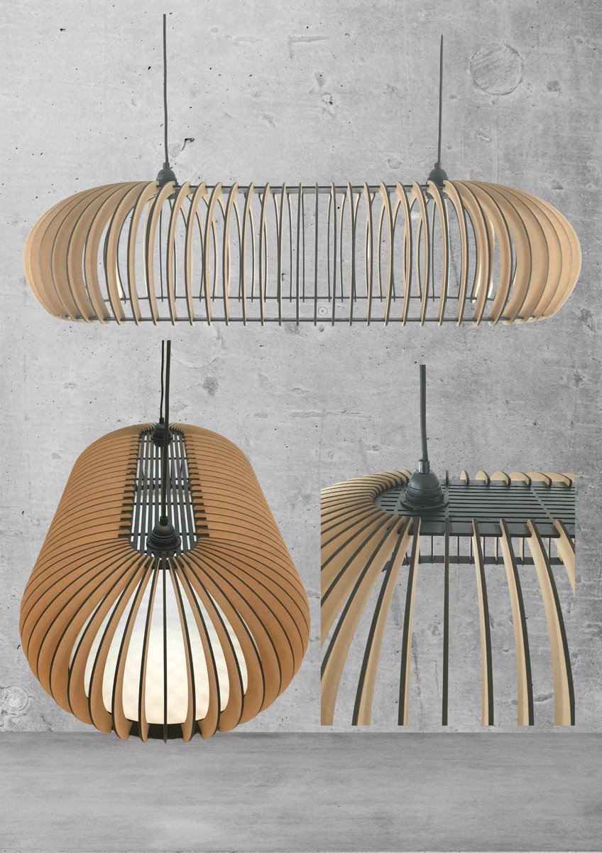 Olivios design hanglamp lichtbalk hout 100cm lang 49cm breed 24cm hoog ...