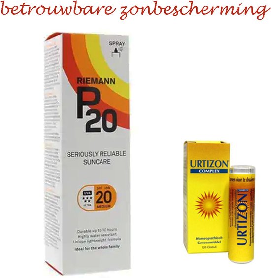 zonbescherming: P20 Spray spf 20 - 100ml en urtizon - 120 korrels ...