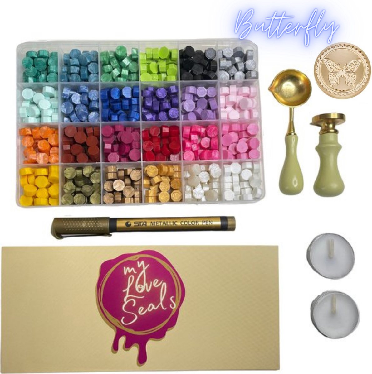MyLoveSeals 600 stuks set - 24 kleuren Was Zegels - Wax Stempel ...