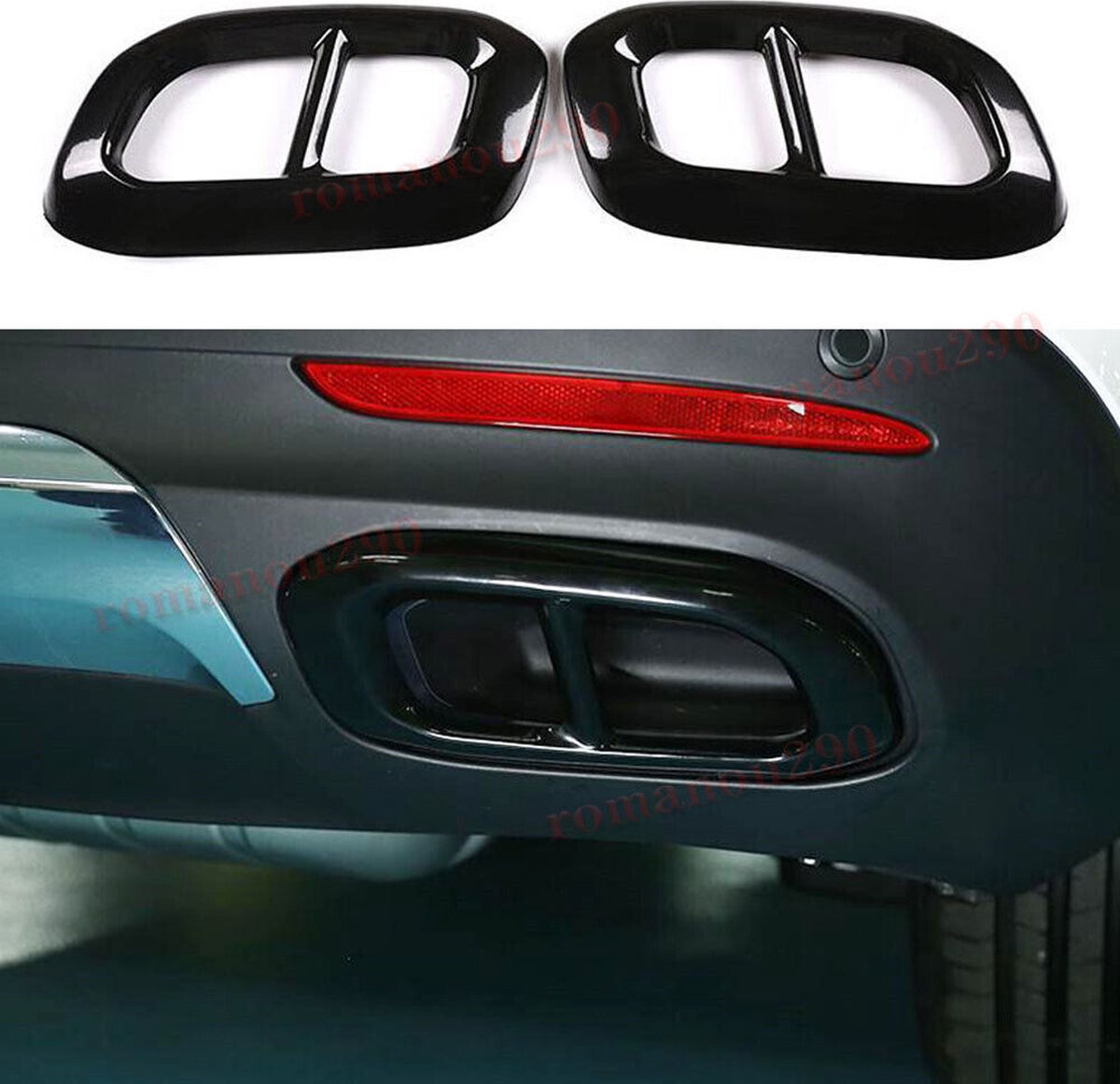 Mercedes AMG Look Glans zwart uitlaat trim tip decoratie lijsten GLC GLE GLS W167 X253... | bol