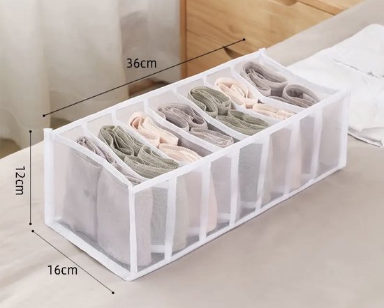 Ladekast organiser - Legging organiser - 7 vaks - wit - leggings ...