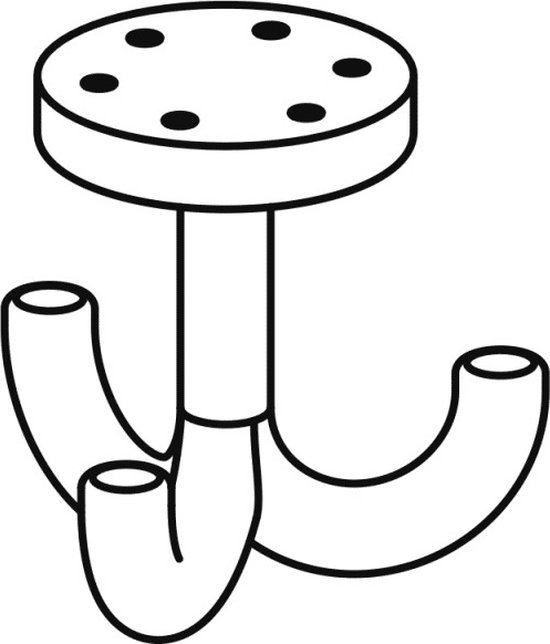 Hewi haak/kapstok drieweg Ø50mm mosterdgeel | bol.com