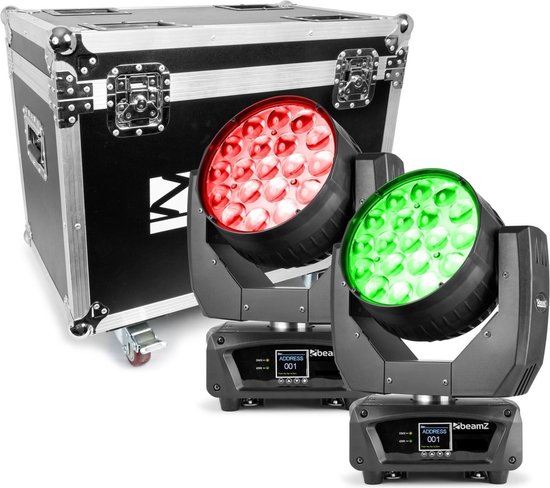 BeamZ moving heads DMX - BeamZ Pro MHL1912 - Set van 2 in flightcase | bol