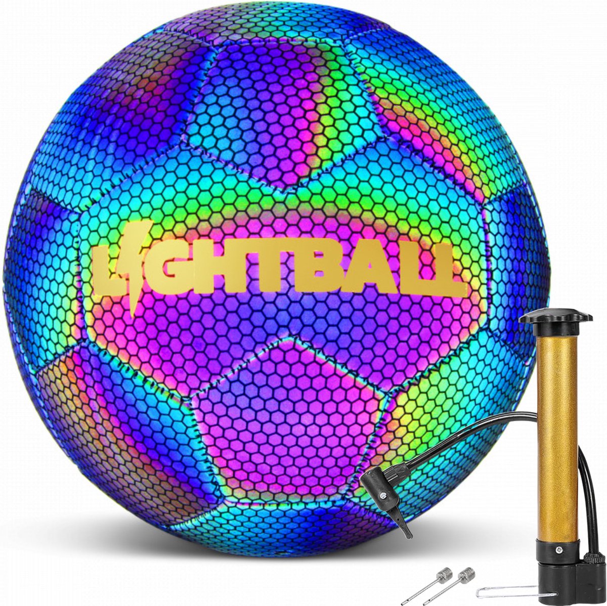 Lightball Lichtgevende Voetbal - Holografisch - Inclusief Ballenpomp ...