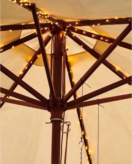 Sirius Knirke Solar parasol verlichting Clear/Silver 8 x 1,5 m / 96 ...