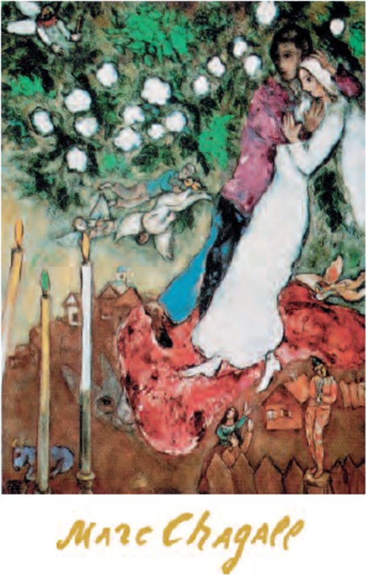 Mini kunstposter - Marc Chagall - Drie kaarsen - 24x30 cm | bol