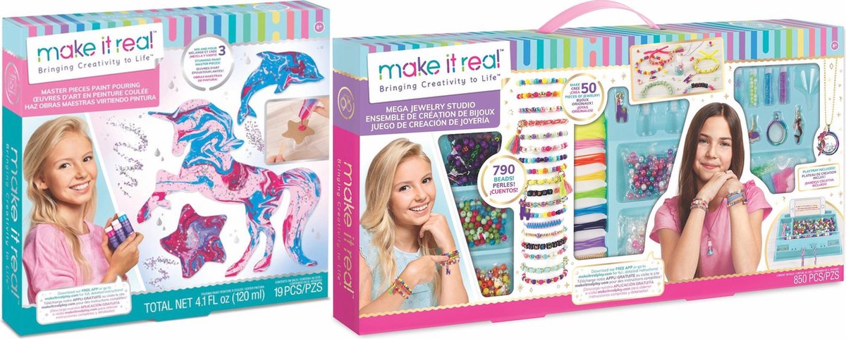 Make it Real Mega Sieraden Studio + Make It Real Knutselset Verffiguren ...