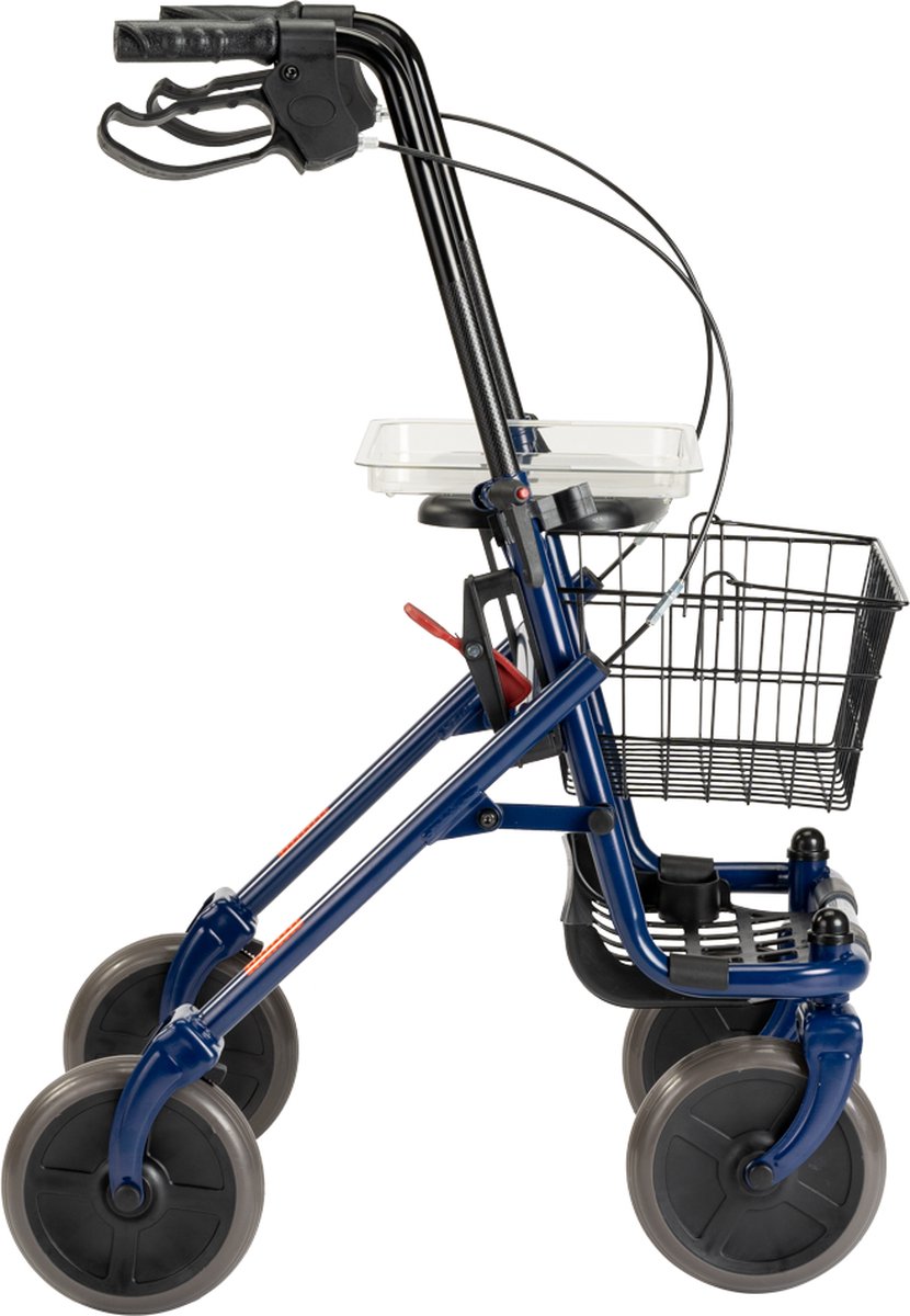 Inklapbare / opvouwbare rollator Blauw - Inclusief dienblad, stokhouder ...