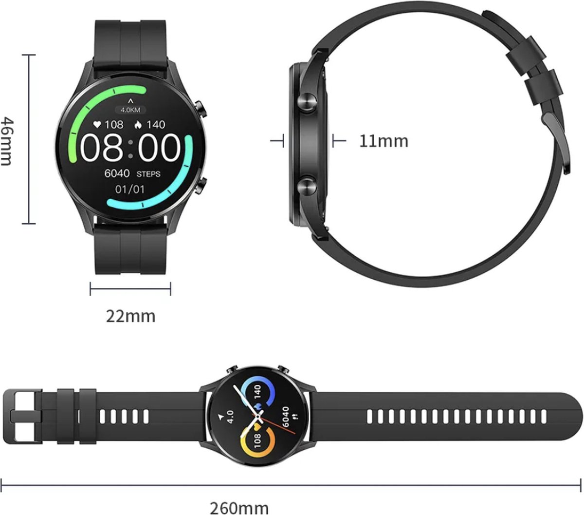 Imilab W12 Smartwatch - sporthorloge- unisex- Hartmonitor ...