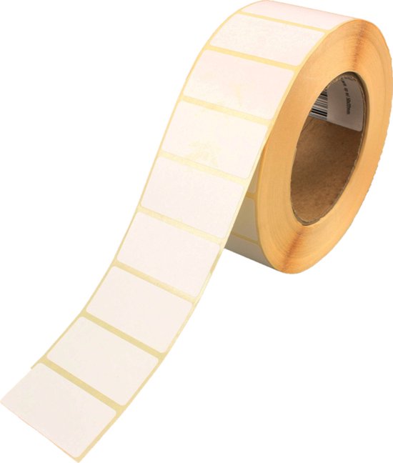 Etiket - papier - 50x22mm - wit - rol à 2500 stuks | bol.com