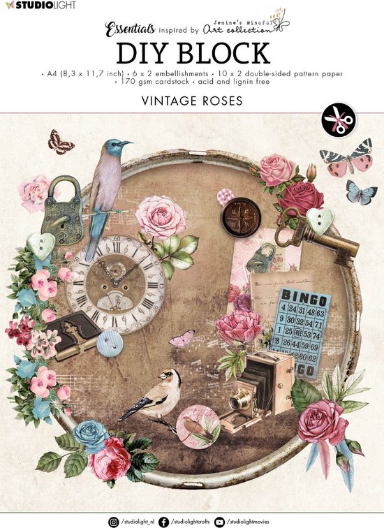 Studio Light Essentials DIY Block Vintage Roses | bol
