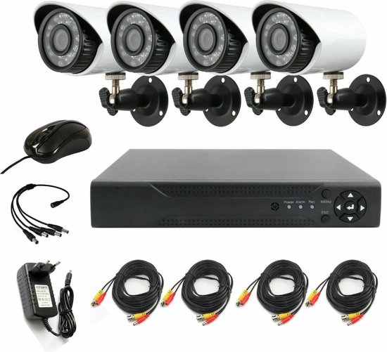 ISWISS - Beveiligingscamera 4 sets - CCTV - bekabeld - Live meekijken ...