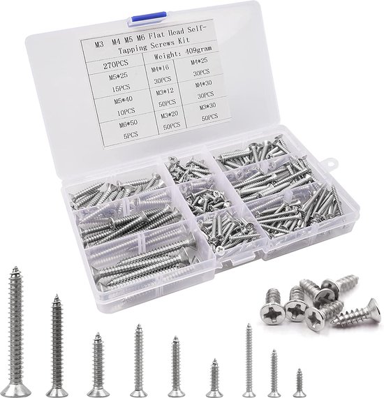 zelftappende schroeven-assortimentset / universal screw assortment box ...
