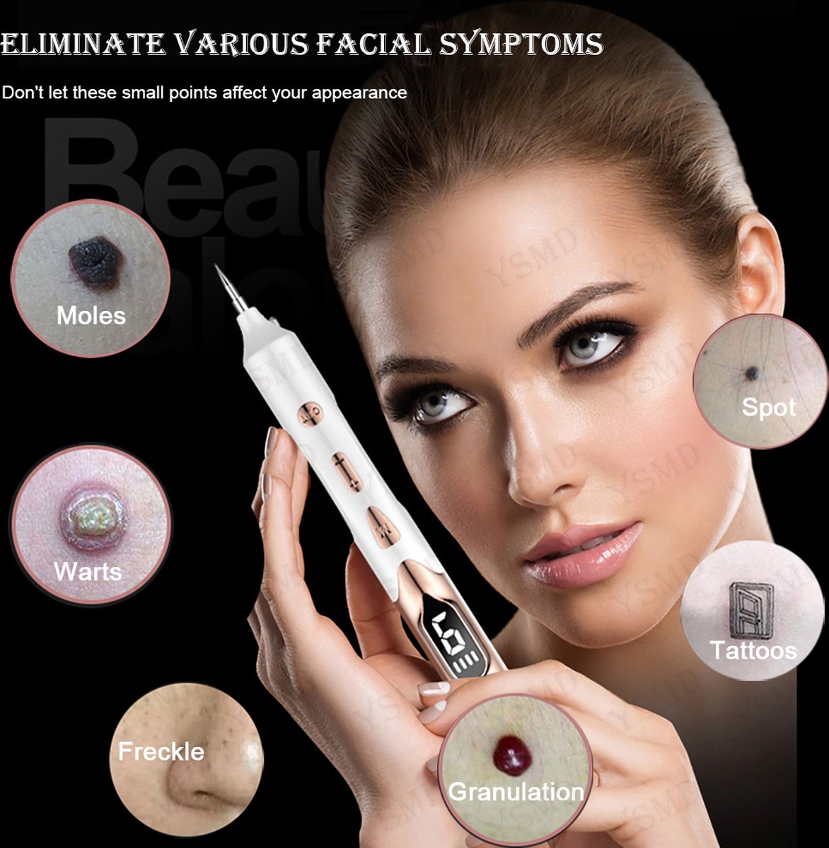 Laser Plasma Pen - Wit/Roze/Goud - Huidverzorging - Gezicht behandeling - Wratten... | bol.com