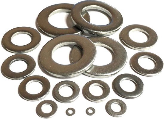 Carrosserieringen assortiment - DIN125 - Gegalvaniseerd - 120 stuks | bol