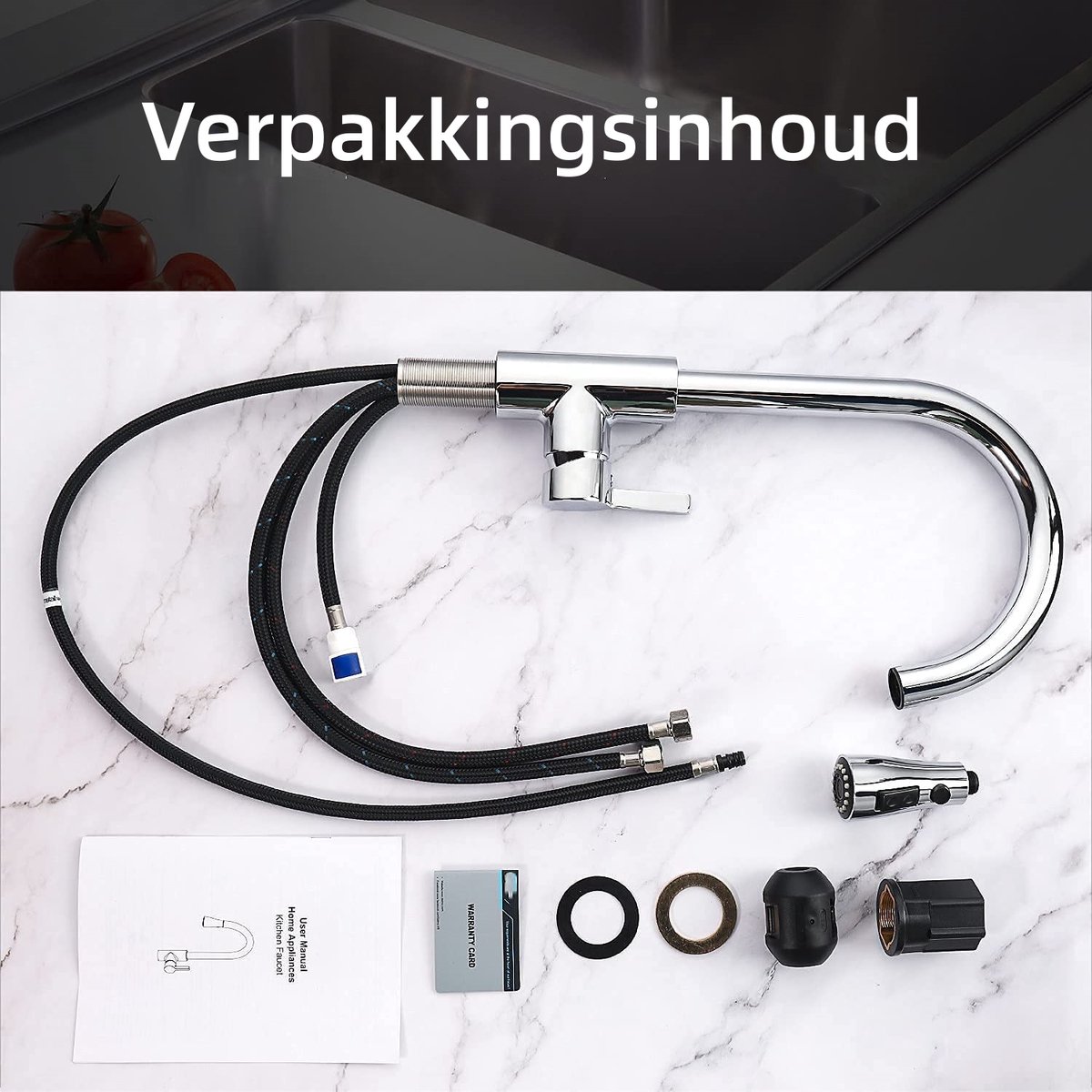 DALMO Keukenkraan met Uittrekbare Uitloop - Handdouche - Mengkraan -3 Waterafvoermodi... | bol