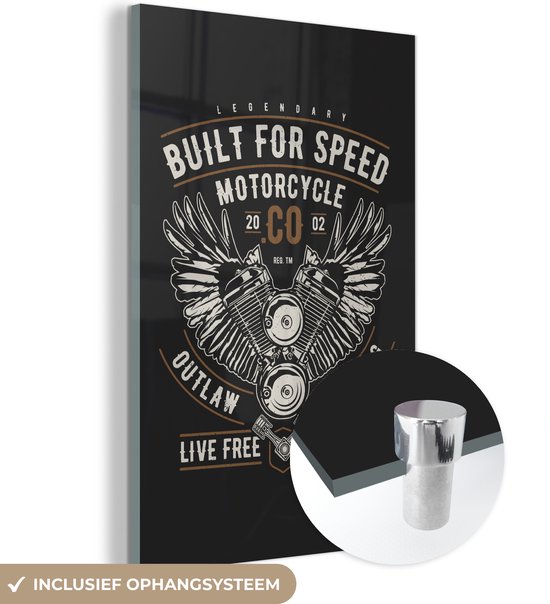 MuchoWow® Glasschilderij 40x60 cm - Schilderij acrylglas - Mancave ...